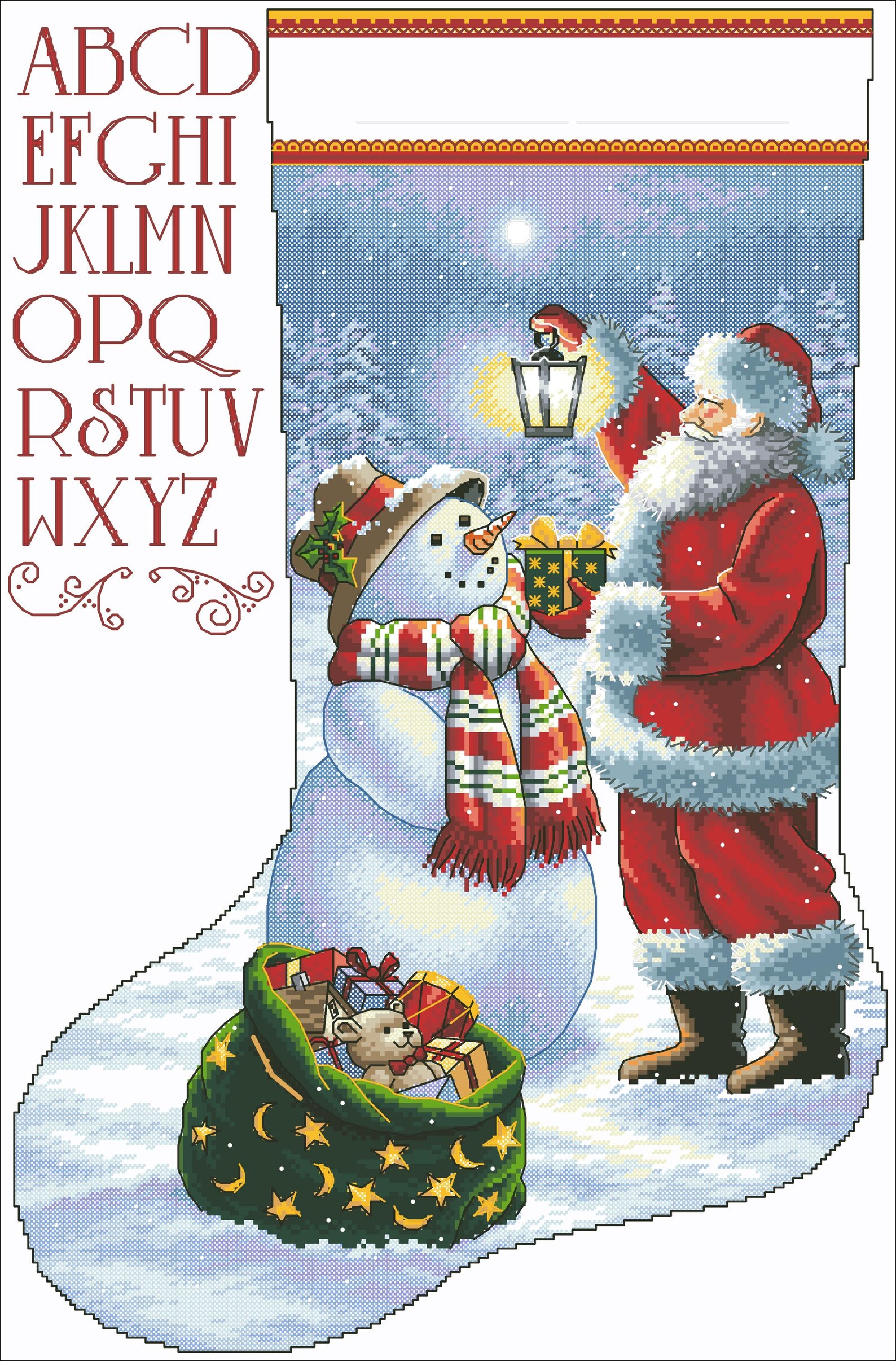 Counted Cross Stitch Pattern Holiday Glow Stocking PDF Digital File - Etsy