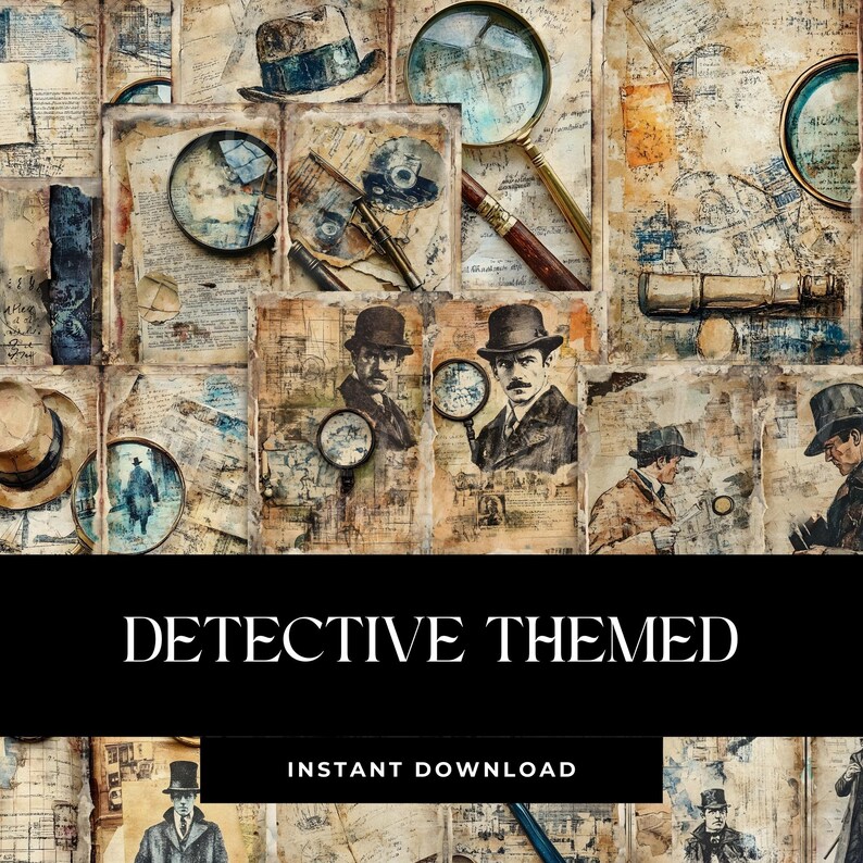 Detective Junk Journal Kit: Sherlock & Victorian Scenes (digital Papers ...