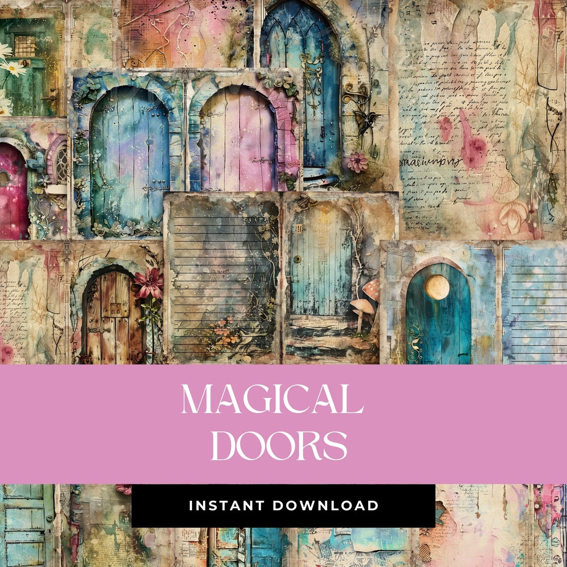 Magical Doors Junk Journal Vintage Fairy Doors Digital Papers for ...