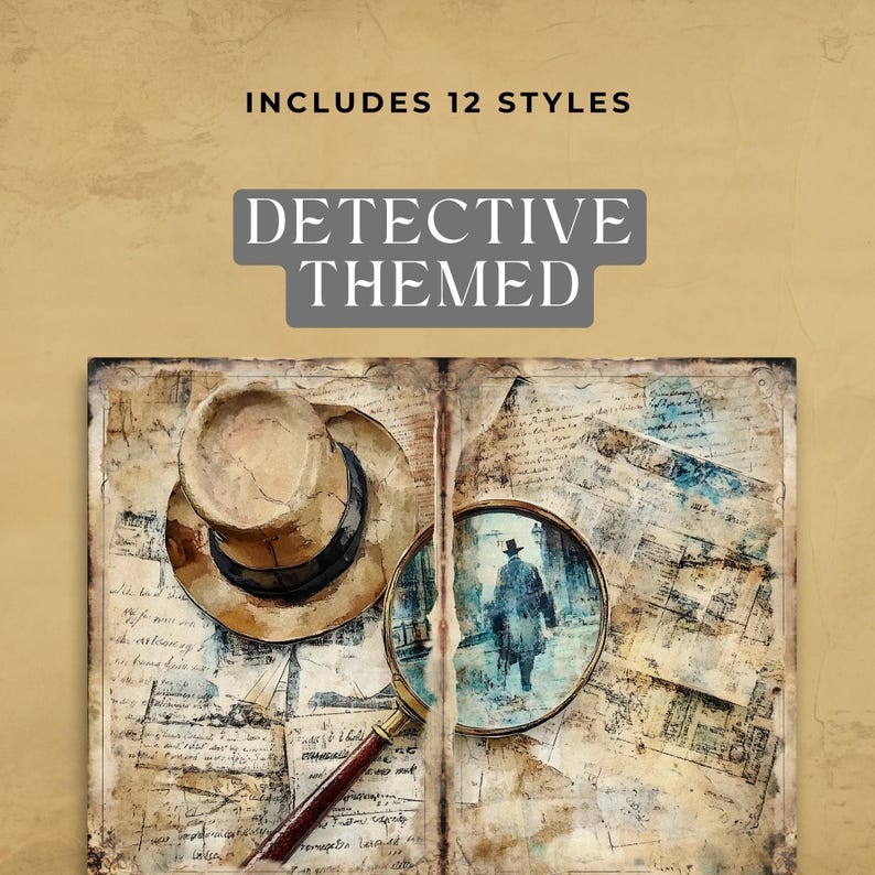 Detective Junk Journal Kit: Sherlock & Victorian Scenes (digital Papers ...