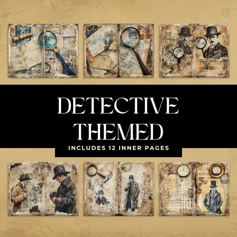 Detective Junk Journal Kit: Sherlock & Victorian Scenes (digital Papers ...