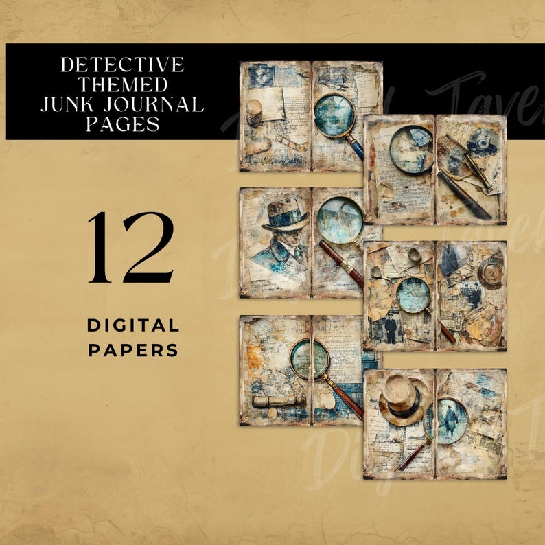 Detective Junk Journal Kit: Sherlock & Victorian Scenes (digital Papers ...