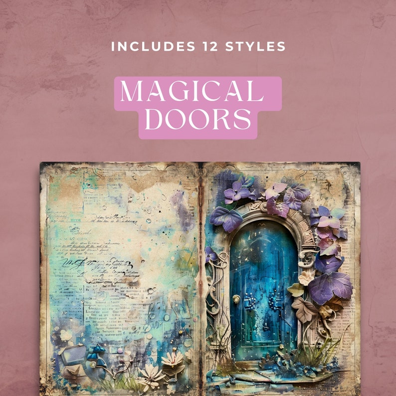 Magical Doors Junk Journal Vintage Fairy Doors Digital Papers for ...