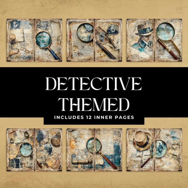 Detective Junk Journal Kit: Sherlock & Victorian Scenes (digital Papers ...
