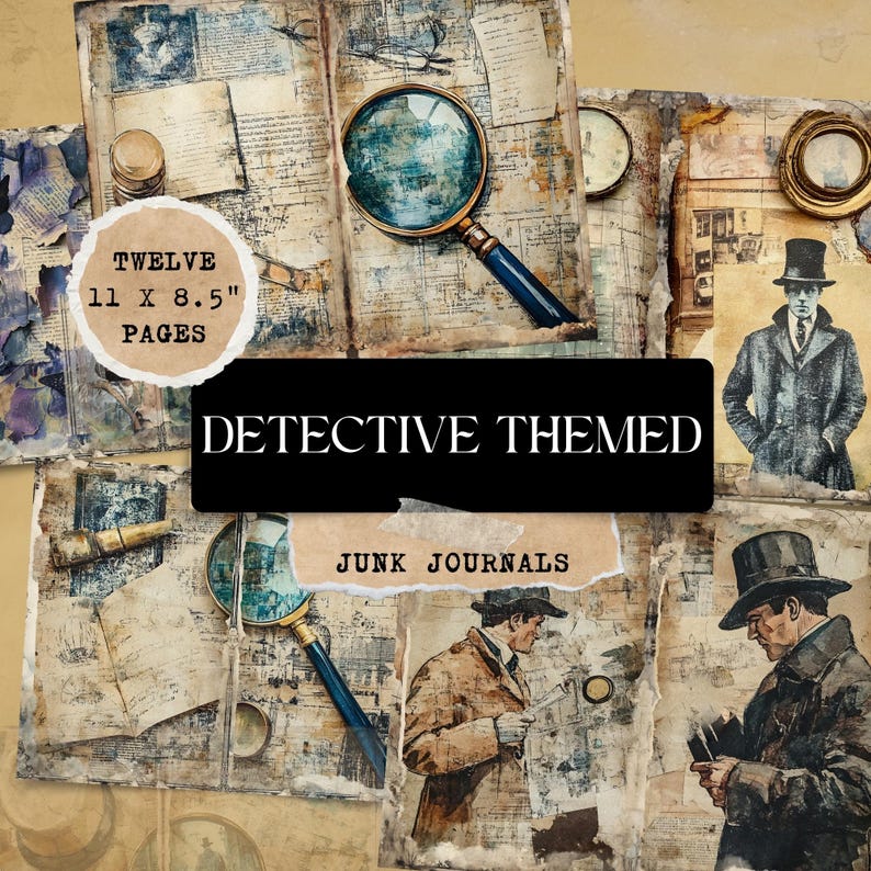 Detective Junk Journal Kit: Sherlock & Victorian Scenes (digital Papers ...
