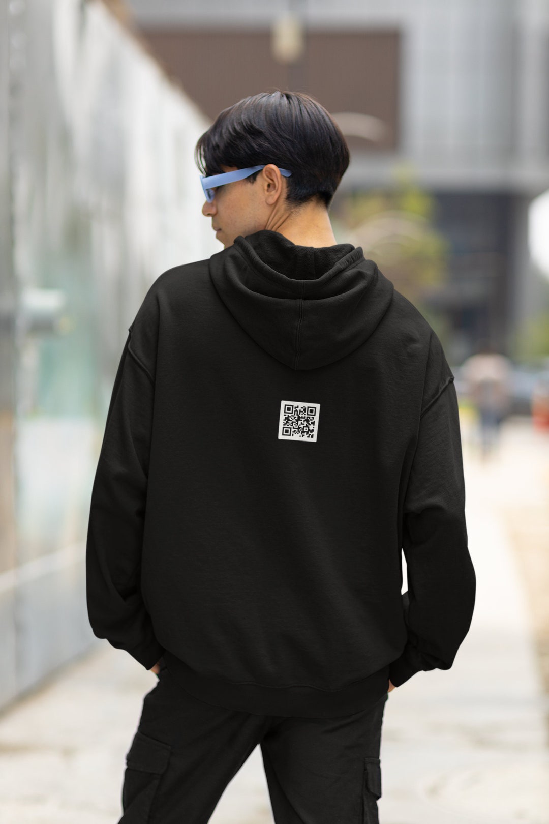 QR Code Hoodie, Black Hoodie, QR Hoodie, Scan Hoddie, Sand Hoodie ...
