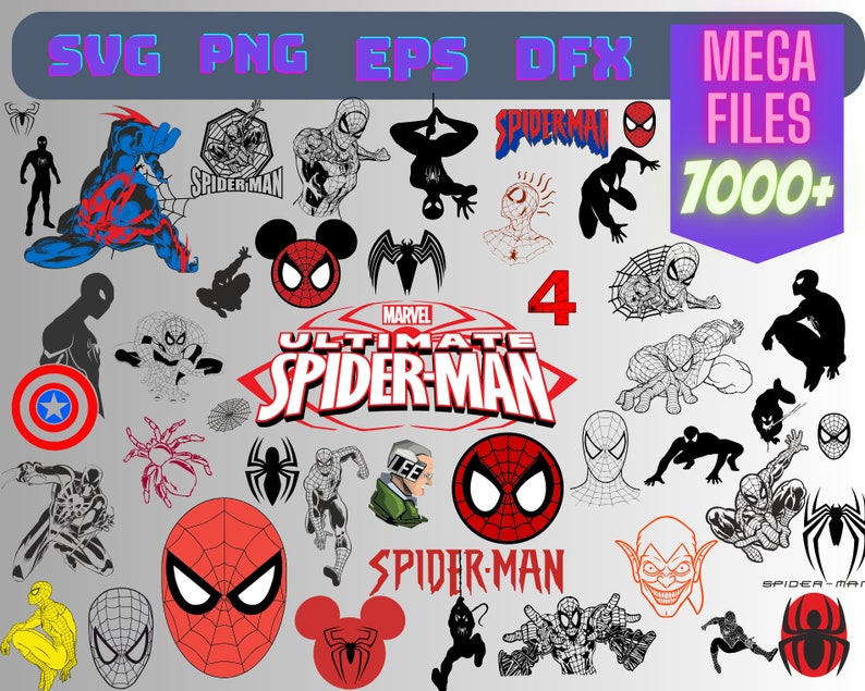 1000 Spiderman SVG, Spiderman Png Files, Spider Man Svg Bundle, Spidey ...
