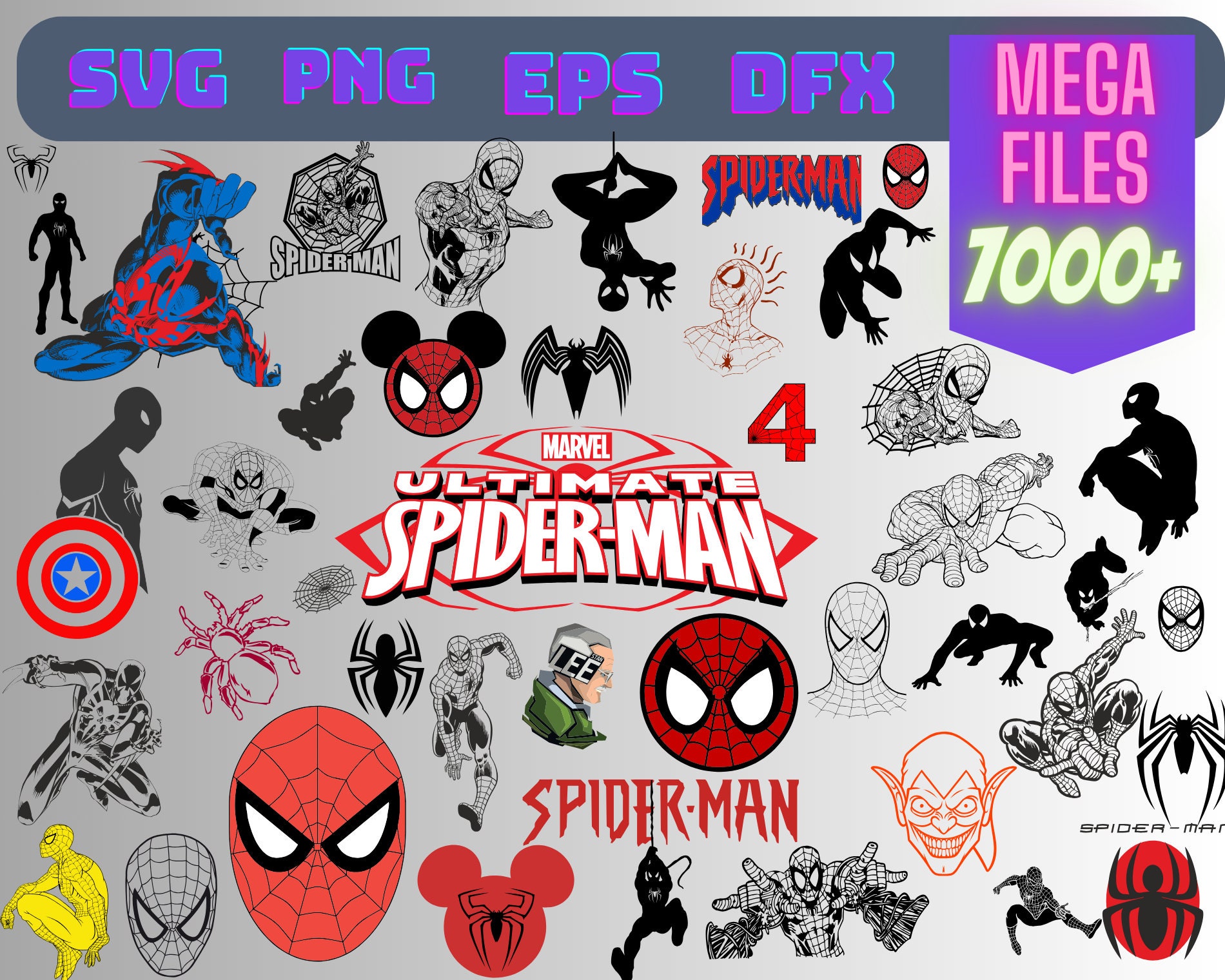 1000 Spiderman SVG, Spiderman Png Files, Spider Man Svg Bundle, Spidey ...