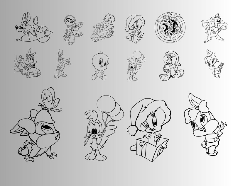 Looney Tunes SVG, Looney Tunes Clipart, Layered Digital Vector File ...