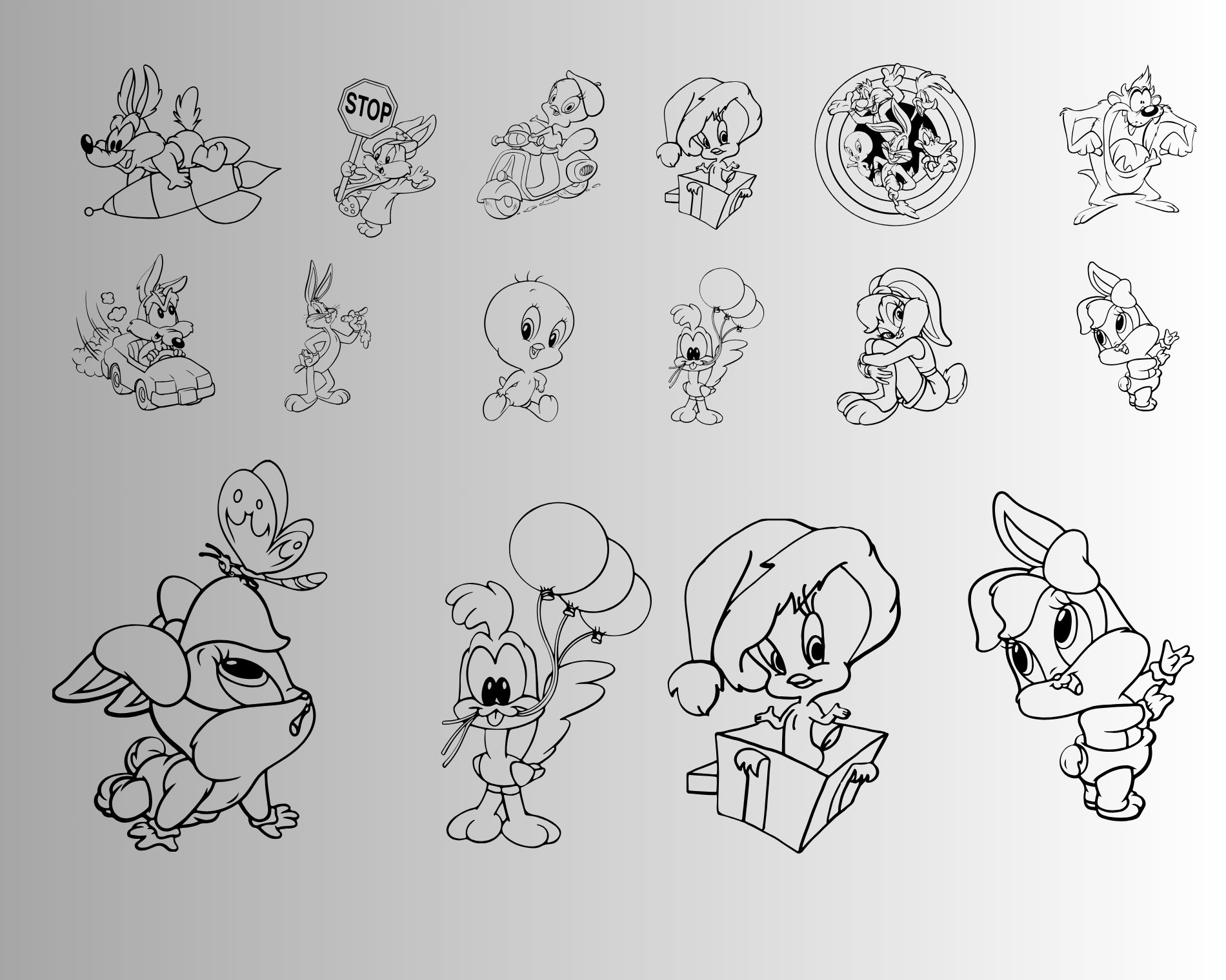 Looney Tunes SVG, Looney Tunes Clipart, Layered Digital Vector File ...