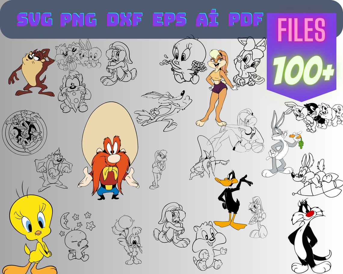 Looney Tunes SVG, Looney Tunes Clipart, Layered Digital Vector File ...