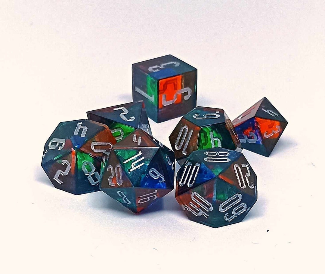 Prismatic Dice Set Handmade Sharp Edge Resin Dice Set - Etsy