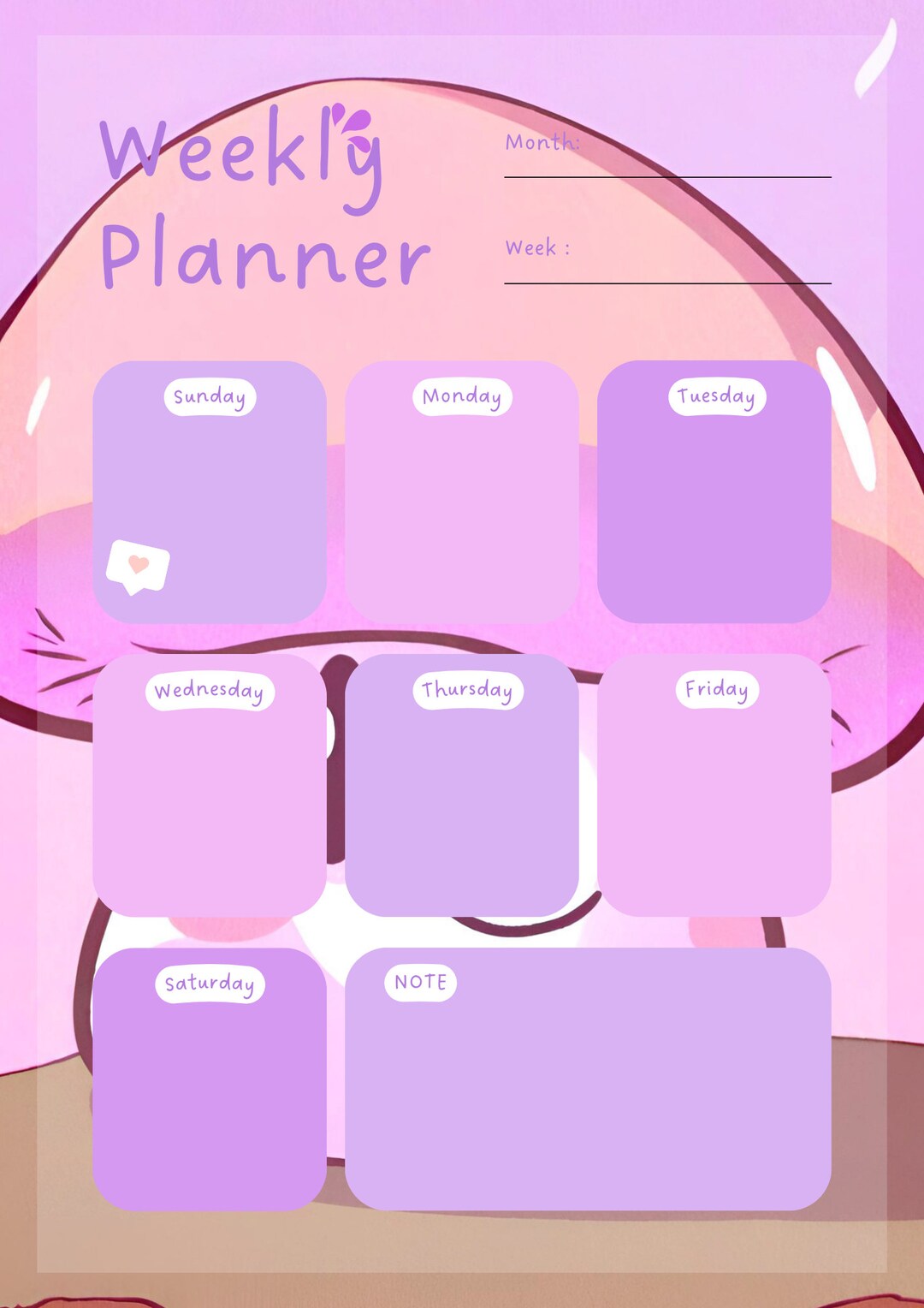 Cute Weekly Planner - Etsy