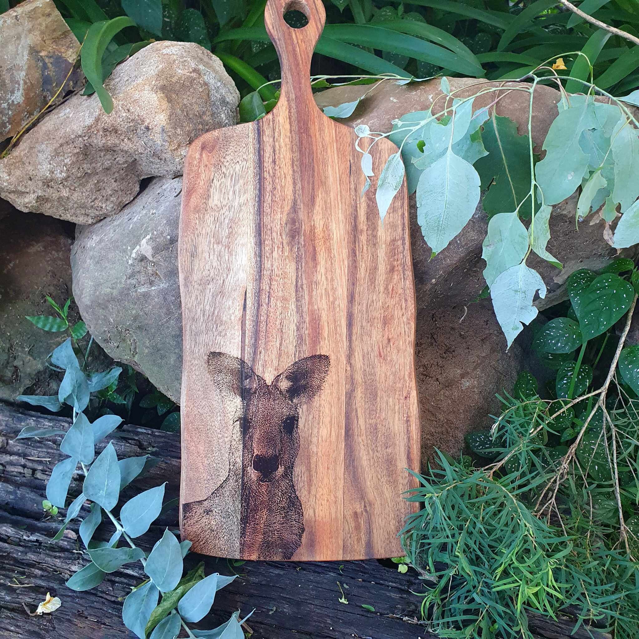 Eastern Grey Kangaroo Custom Engraved Australian Native Hardwood ...