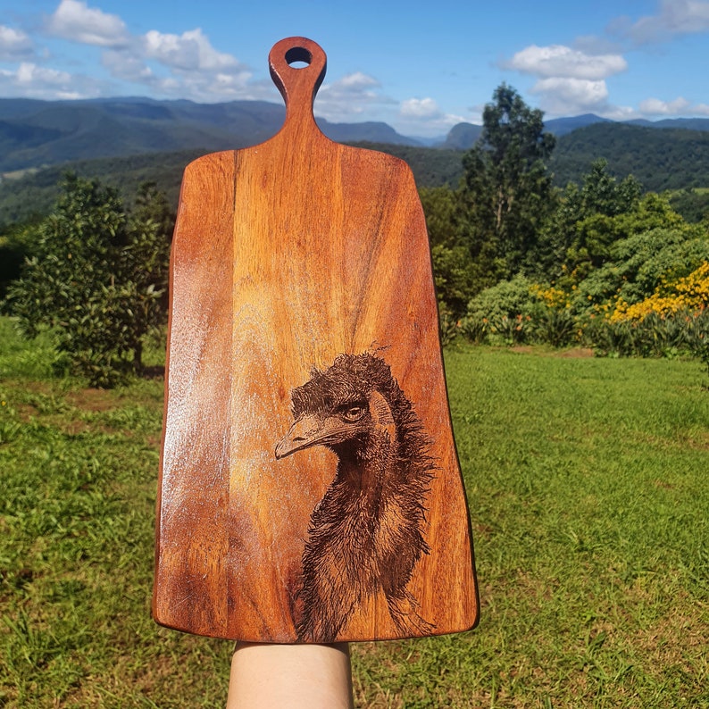 Emu Custom Engraved Australian Native Hardwood Chopping/cutting/serving ...