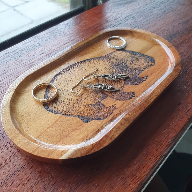 Wombat Australian Native Wood Trinket Tray Home Decor - Etsy Australia