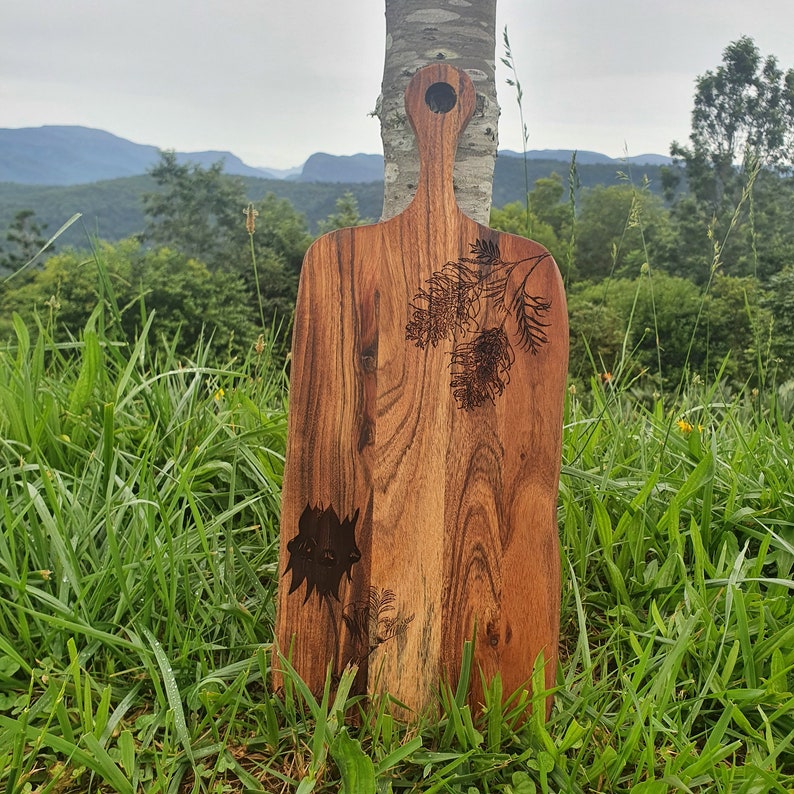 Sturt's Desert Pea & Grevillea Custom Engraved Australian Native Flower ...