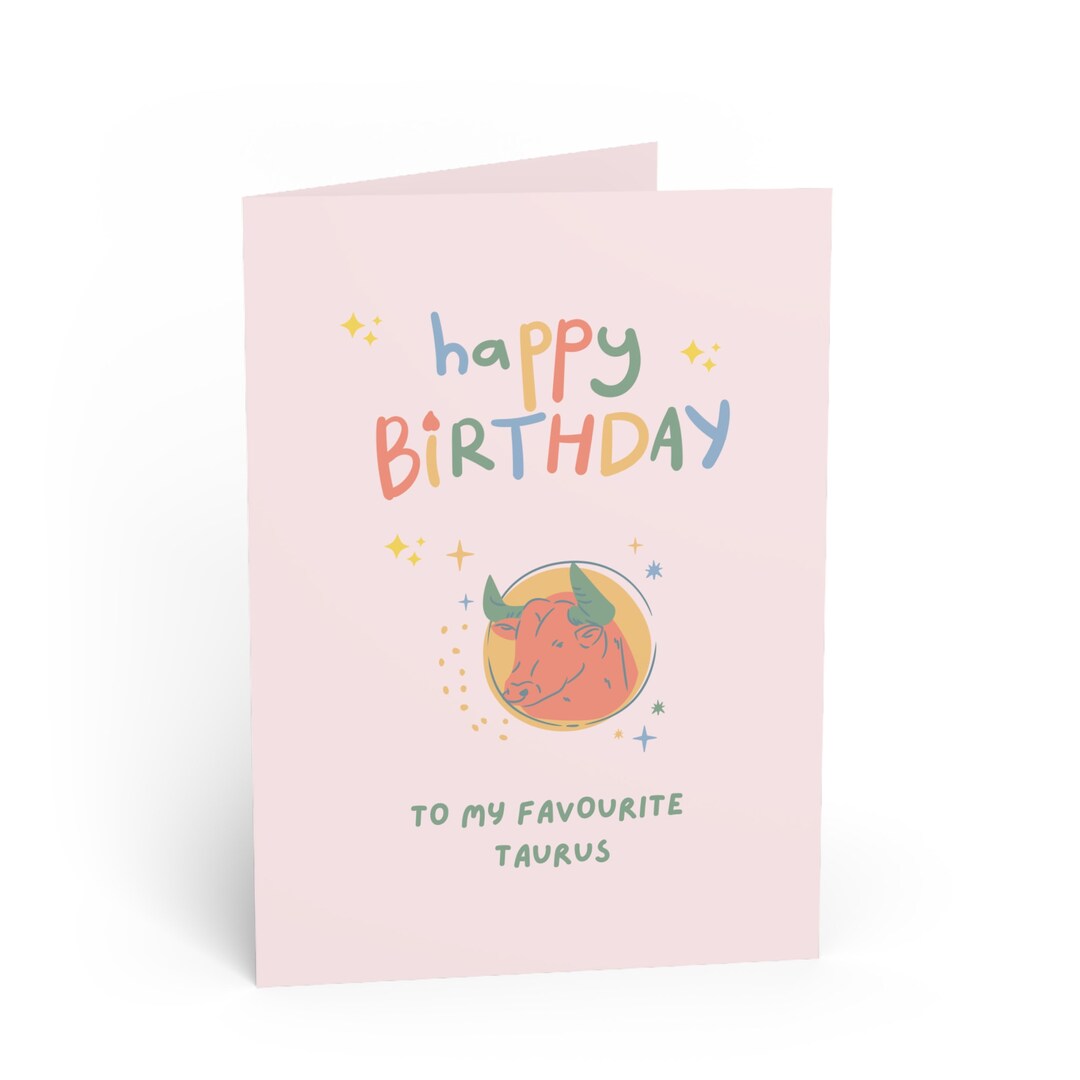 Celestial Birthday Wishes: Happy Birthday Card Zodiac Star Sign Taurus ...