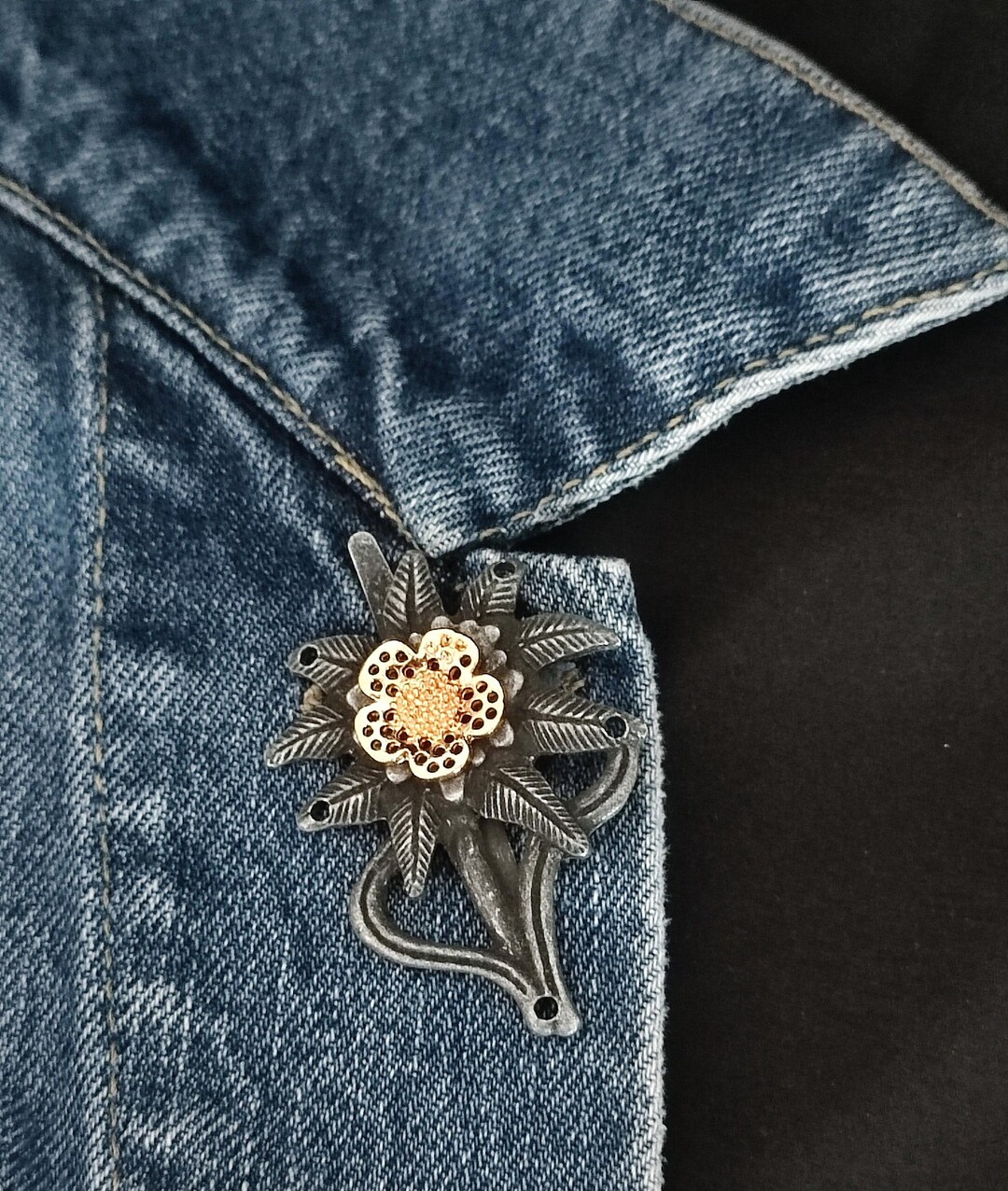 EDELWEISS FLOWER BROOCH, Symbol of Eternity and Purity, Mountain Jewel ...