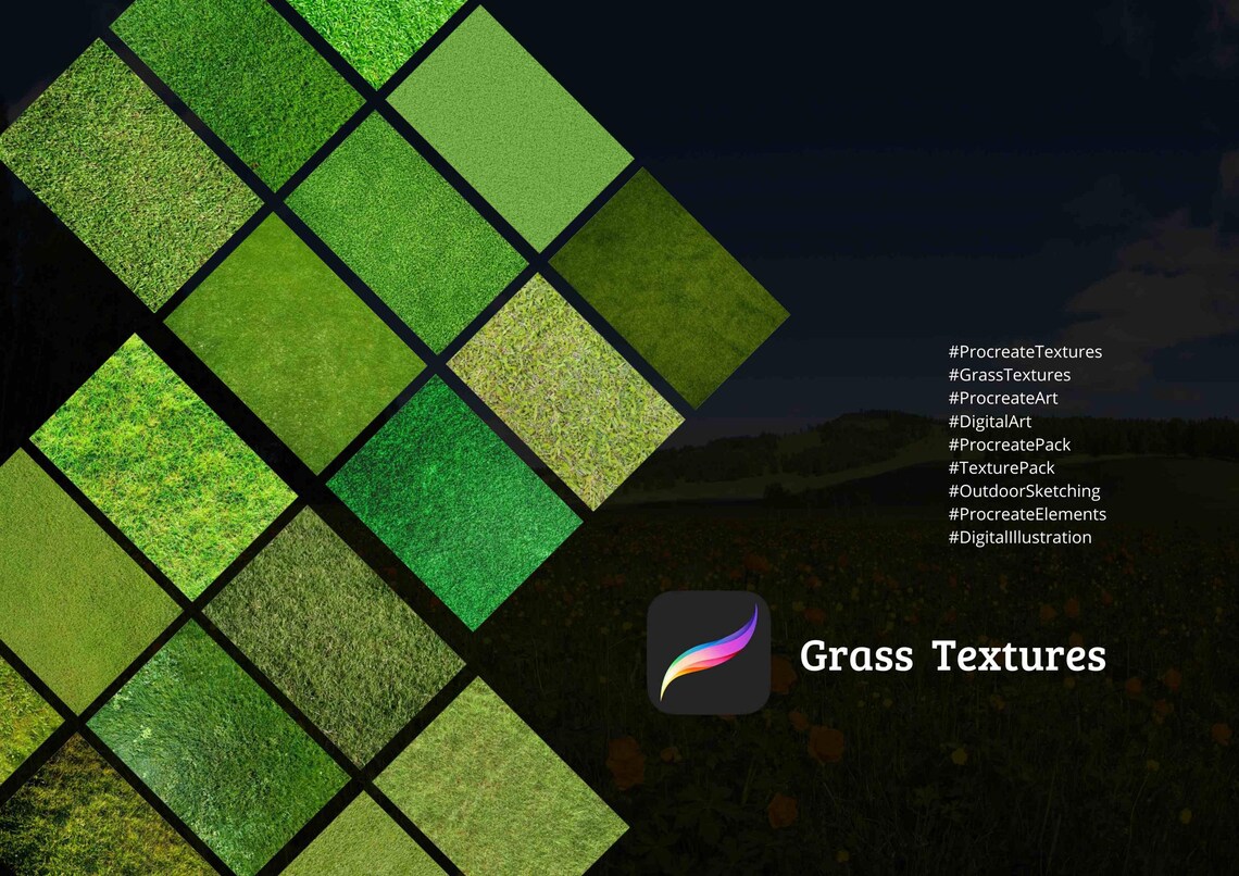 Procreate Grass Texture Pack Outdoor Sketch Elements and Cutouts - Etsy