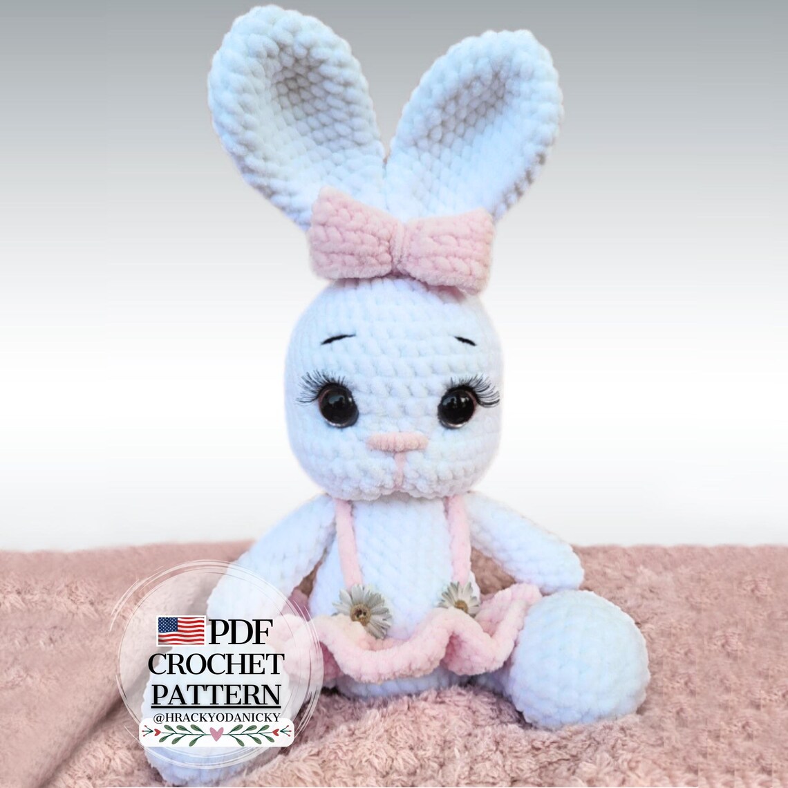 Crochet Bunny PDF Pattern | Amigurumi Cute Rabbit Tutorial With Photos ...
