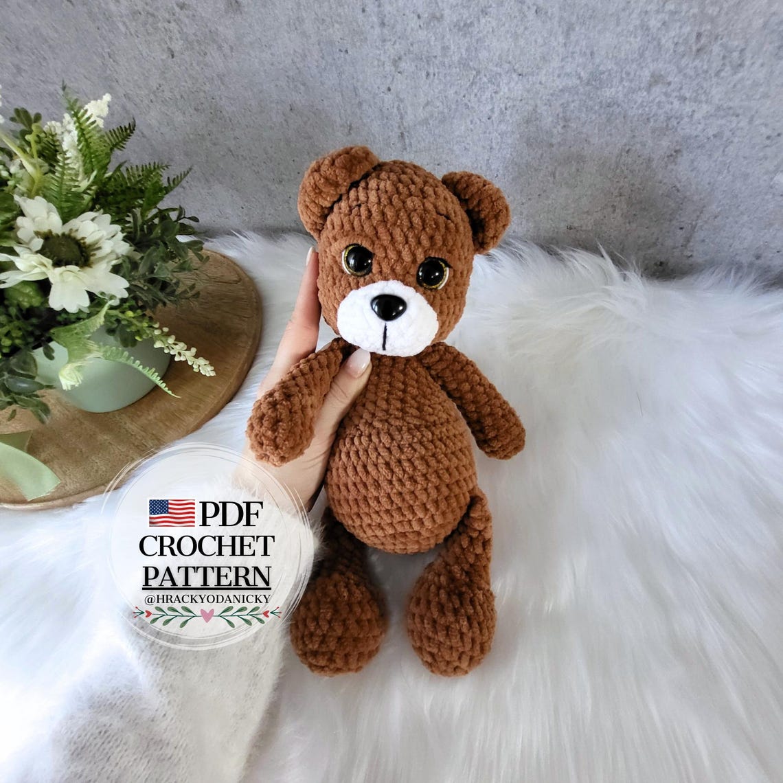Crochet Bear PDF Pattern | Amigurumi Bear Tutorial With 44 Photos & 2 ...