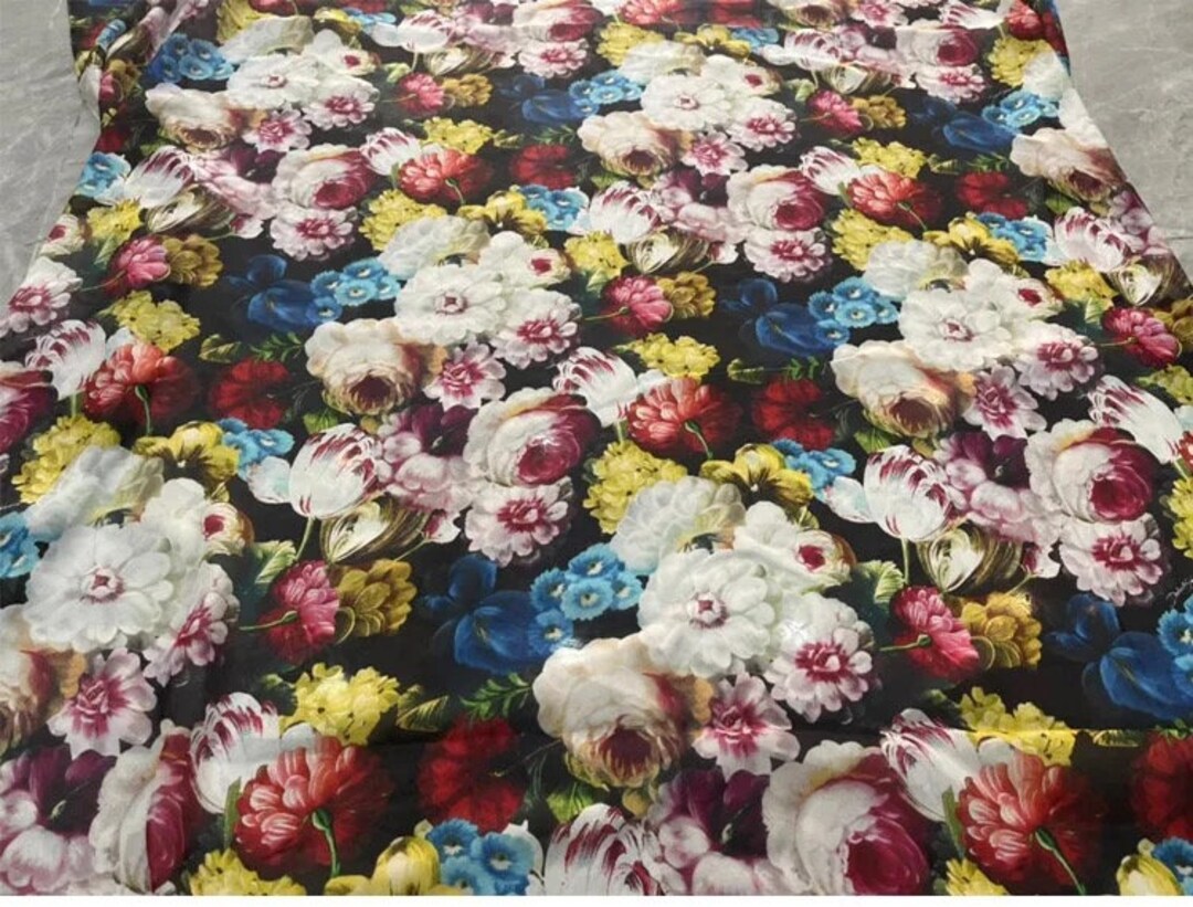 Italian Designer Astra Sicily Print Chiffon Fabric per Metre, Sicily ...