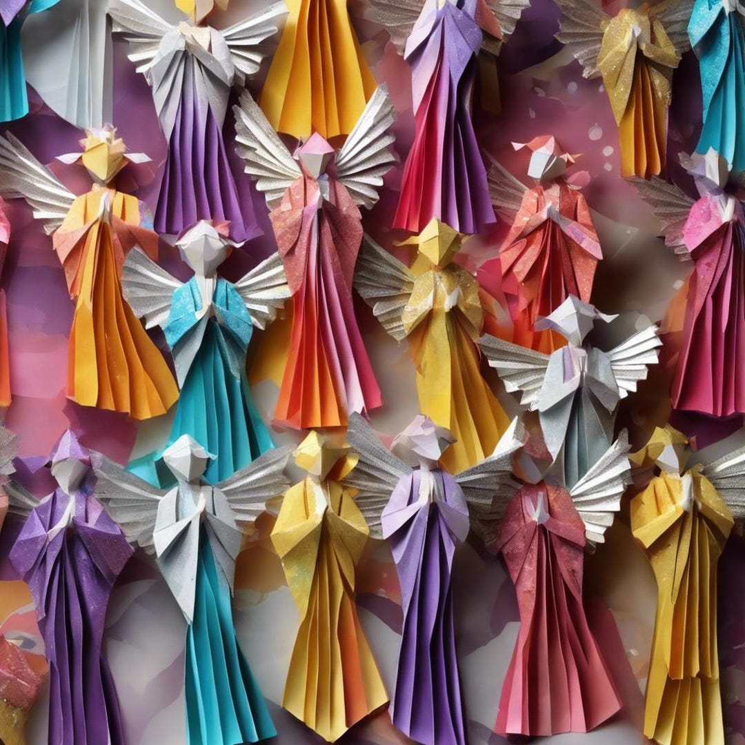 Origami Angel Art, Digital Download, Christmas Angels, Festive Wall ...