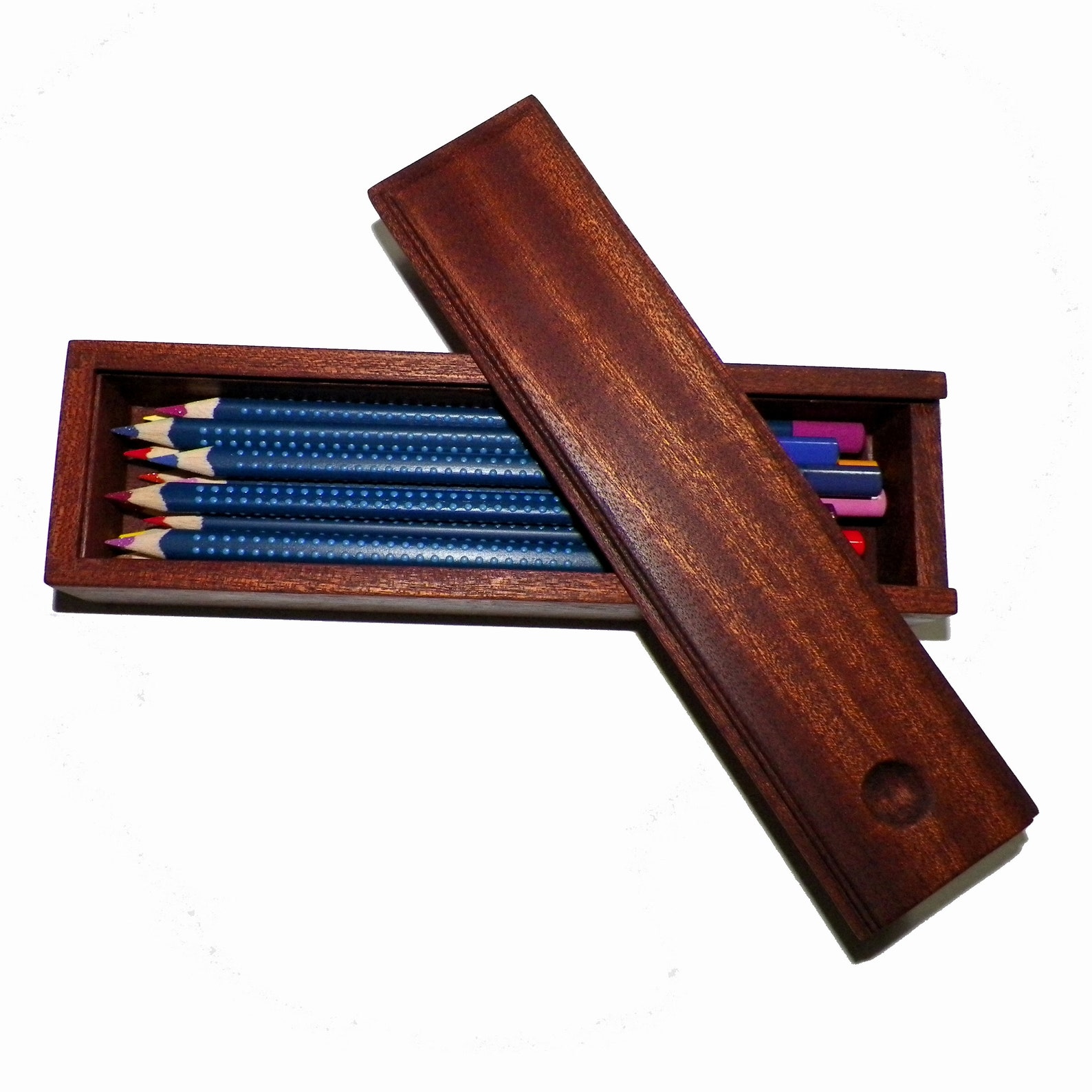 Wooden Pencil Box With a Sliding Lid / Mahogany Wood / Giftbox / Wooden ...