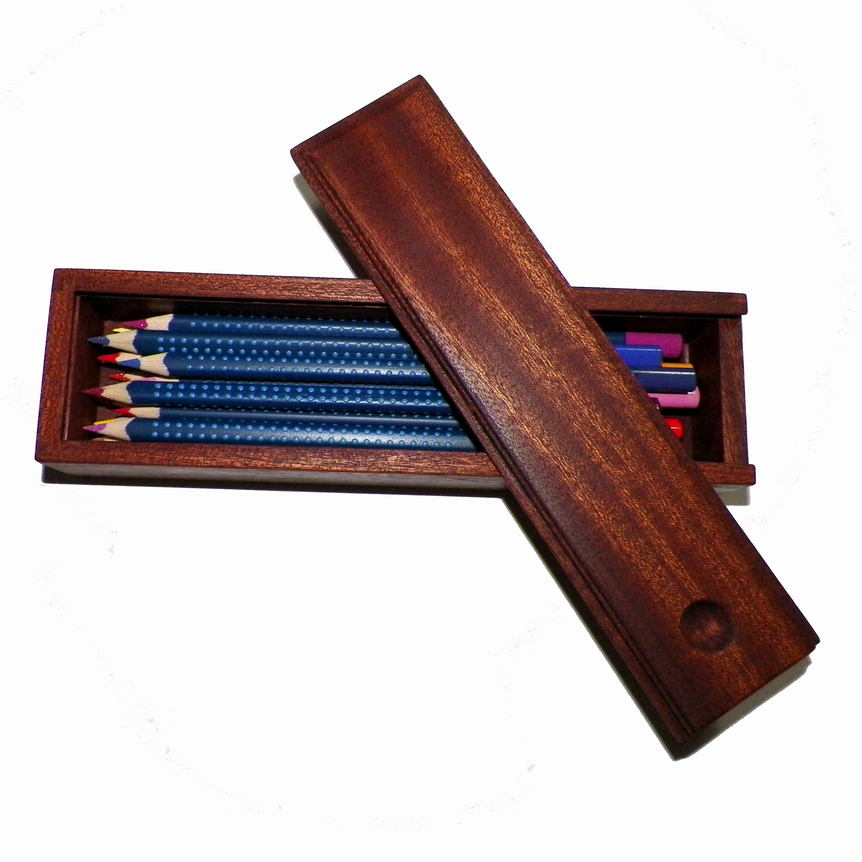 Wooden Pencil Box With a Sliding Lid / Mahogany Wood / Giftbox / Wooden ...