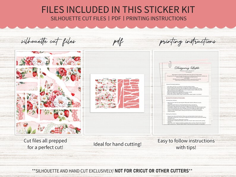 Printable Torn Paper Stickers Berry Sweet Any Planner - Etsy