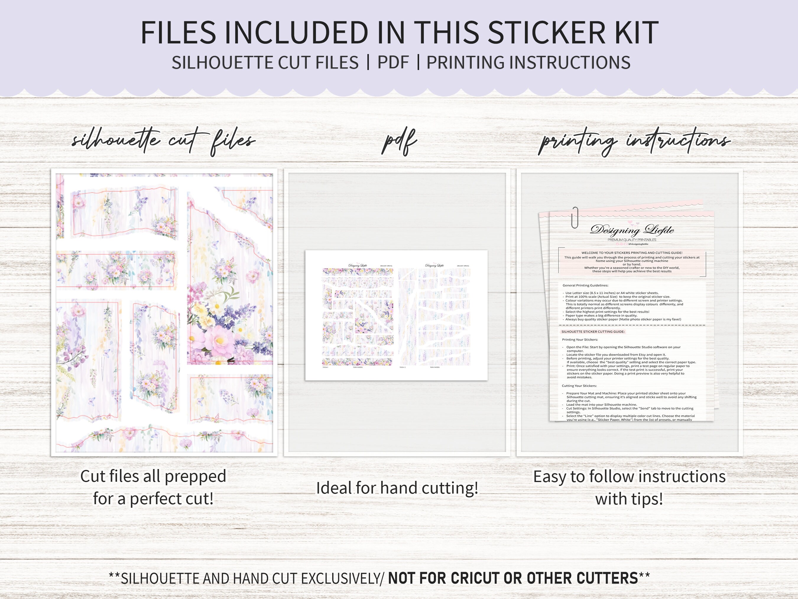 Printable Torn Paper Stickers Dreamy Spring Any Planner - Etsy