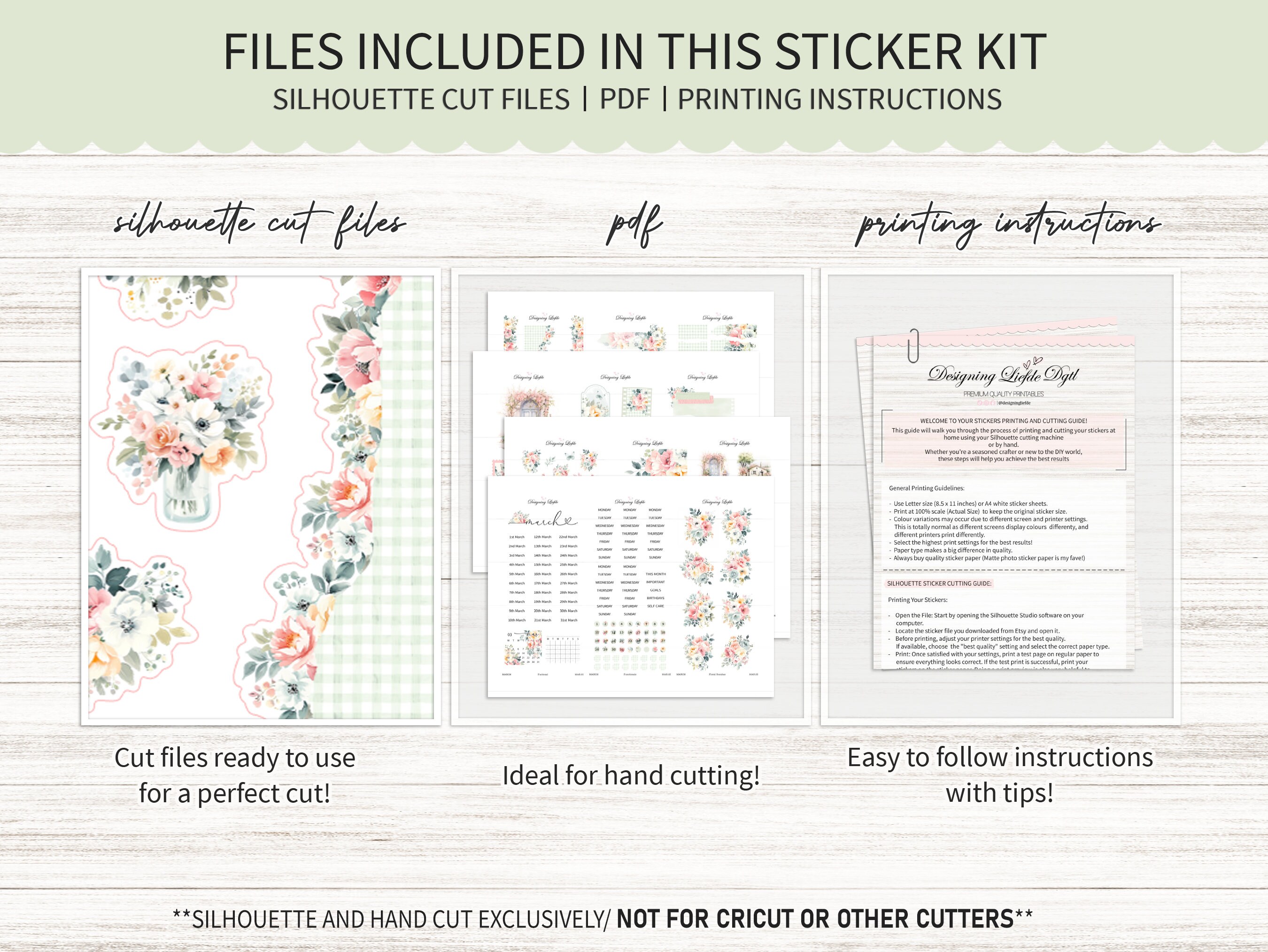 March Decorative Monthly Printable Planner Sticker Kit Any Planner - Etsy