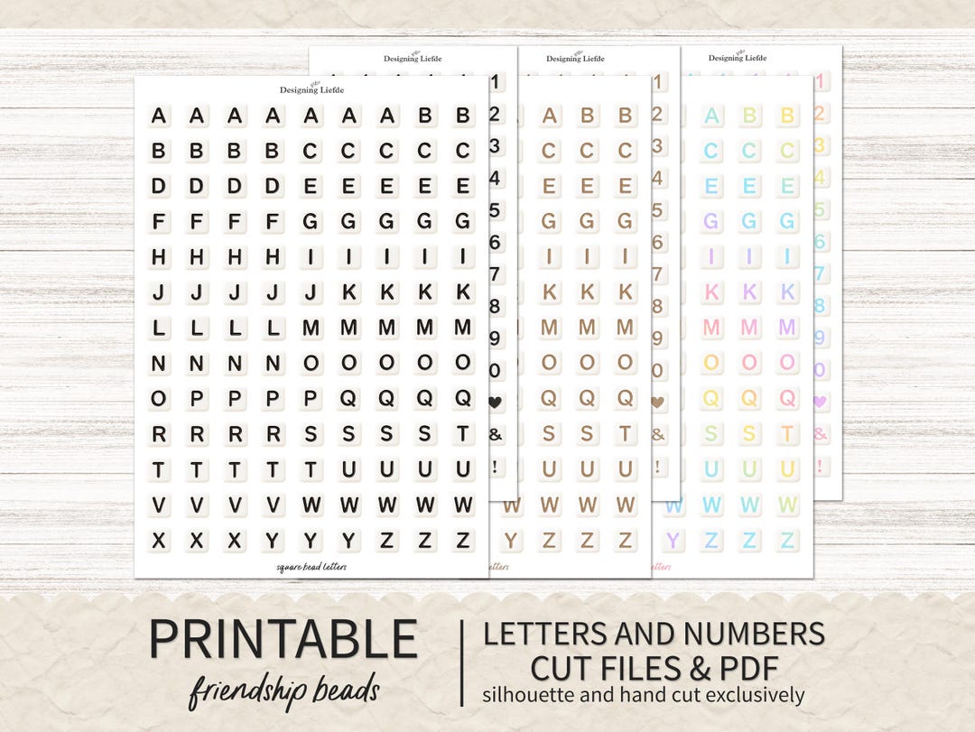 Printable Square Friendship Bead Stickers – Perfect for Planners ...