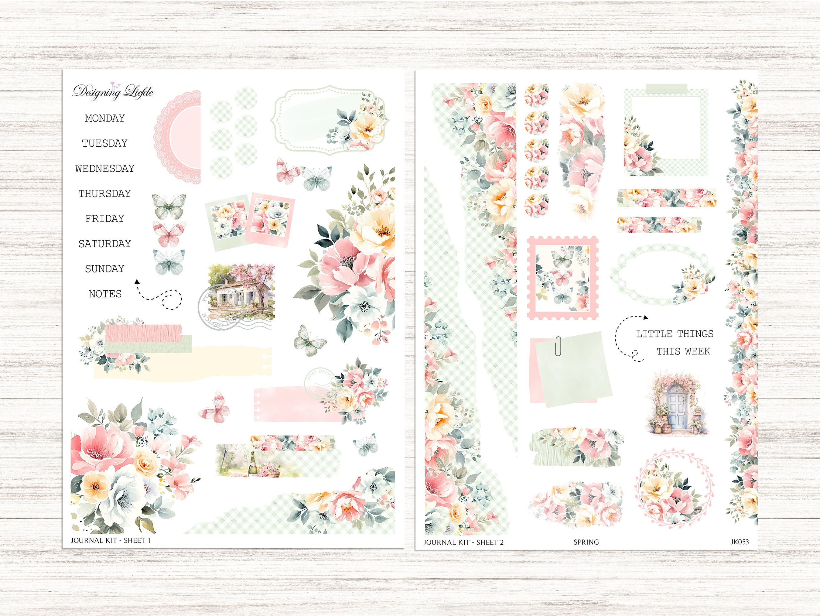 Printable Journal Sticker Kit Spring Any Planner - Etsy
