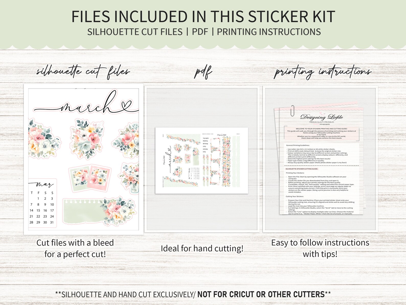 March Intro / Dashboard Monthly Printable Planner Sticker Kit Any ...