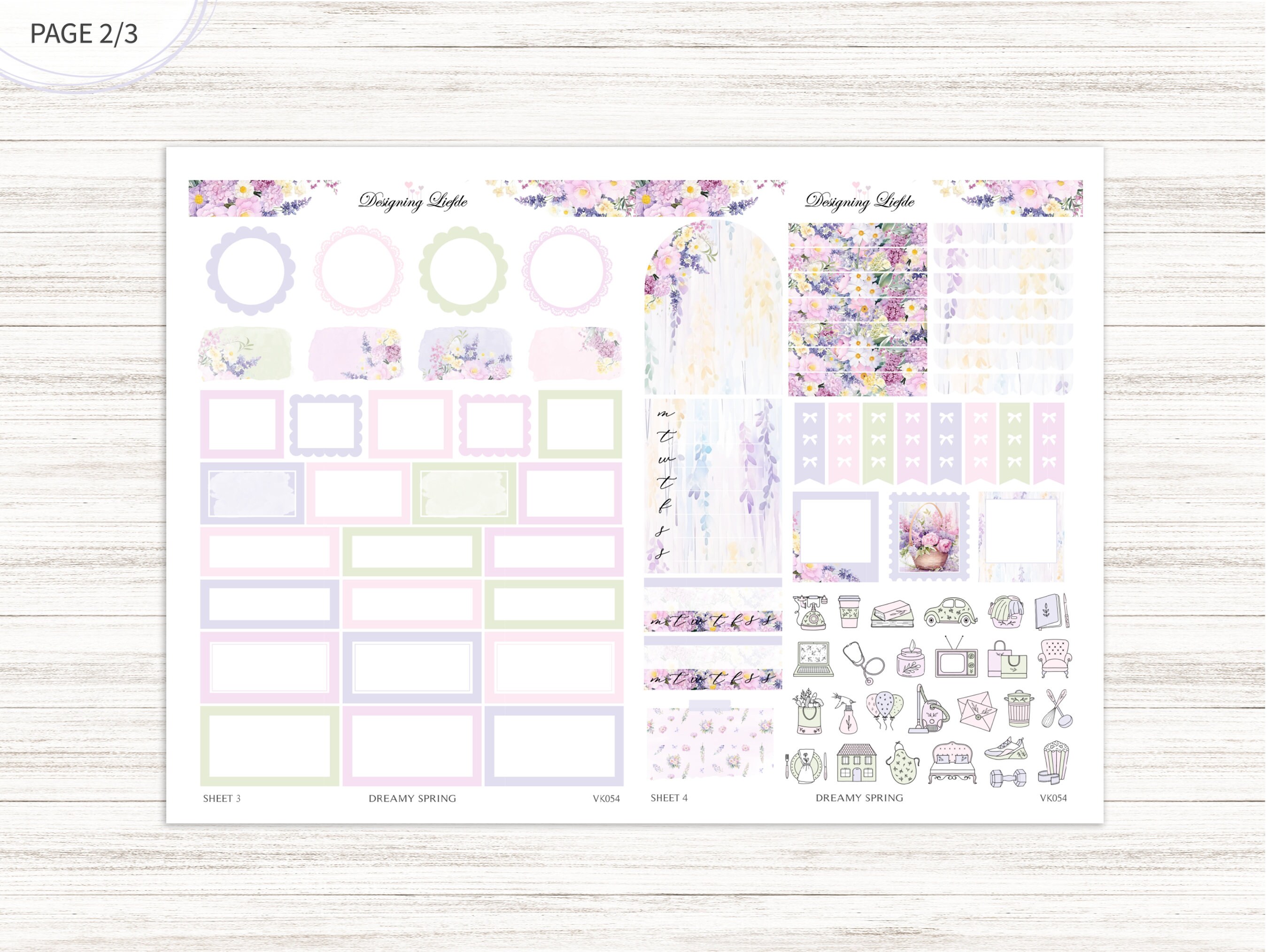 Dreamy Spring Printable Weekly Planner Sticker Kit for 7X9 / A5W ...