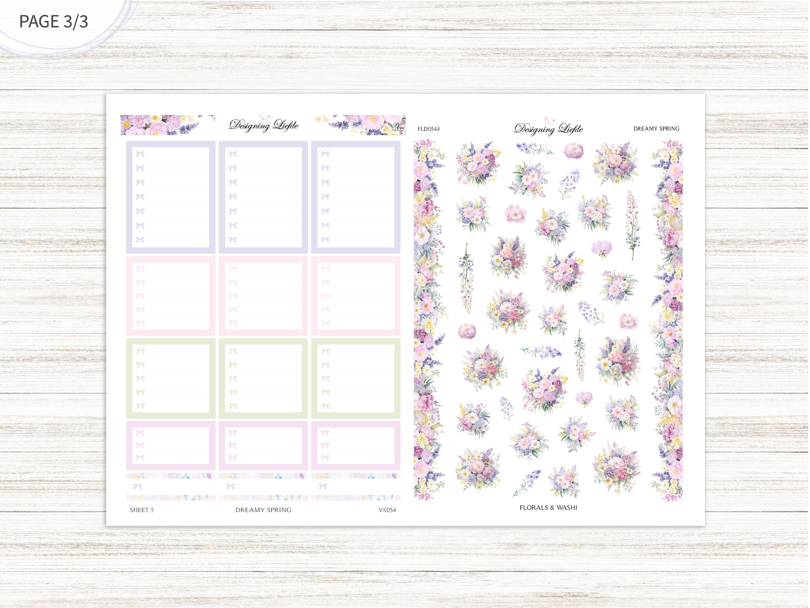 Dreamy Spring Printable Weekly Planner Sticker Kit for 7X9 / A5W ...