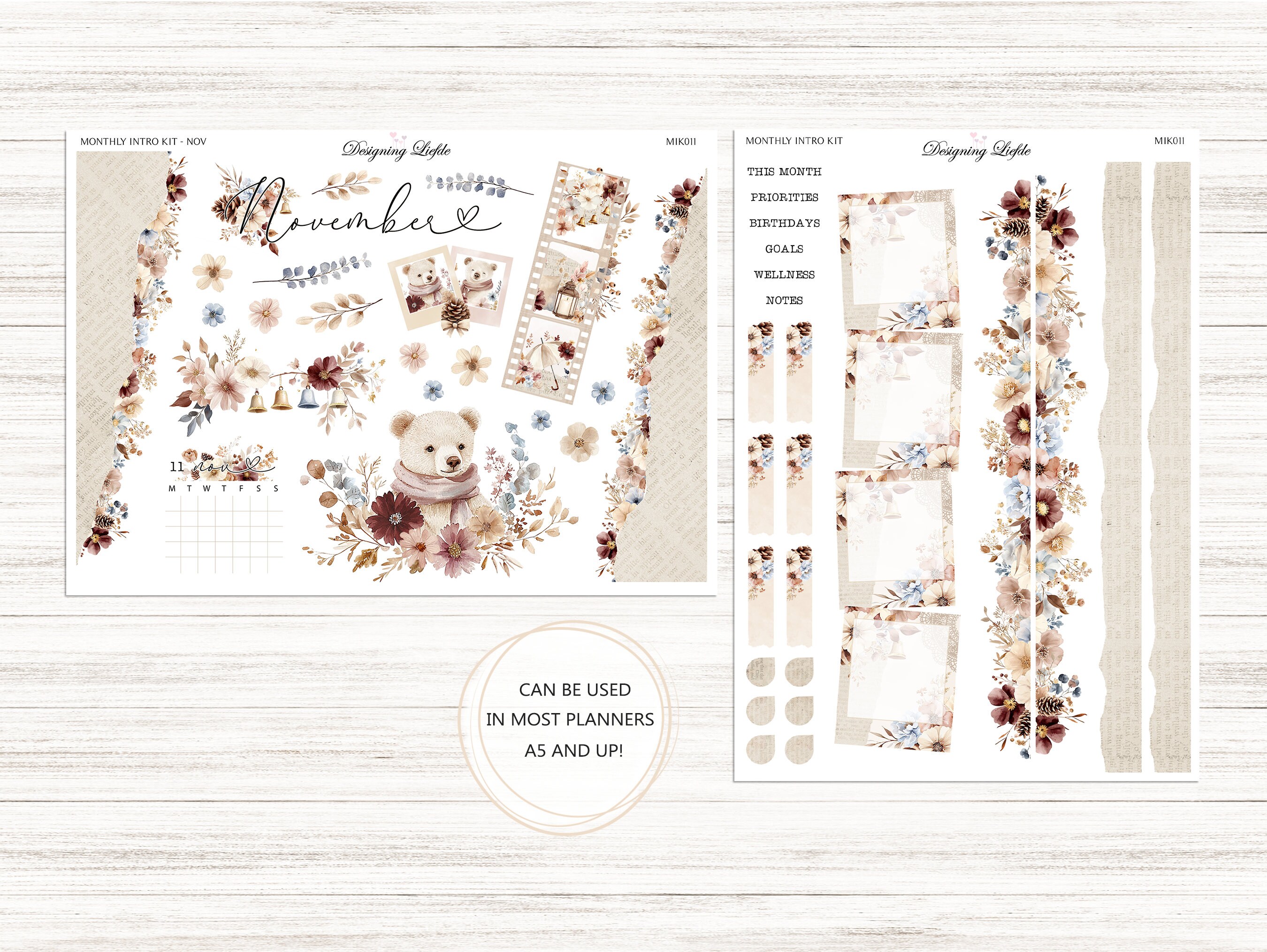 Printable November Monthly Intro Kit / Dashboard Monthly Planner ...