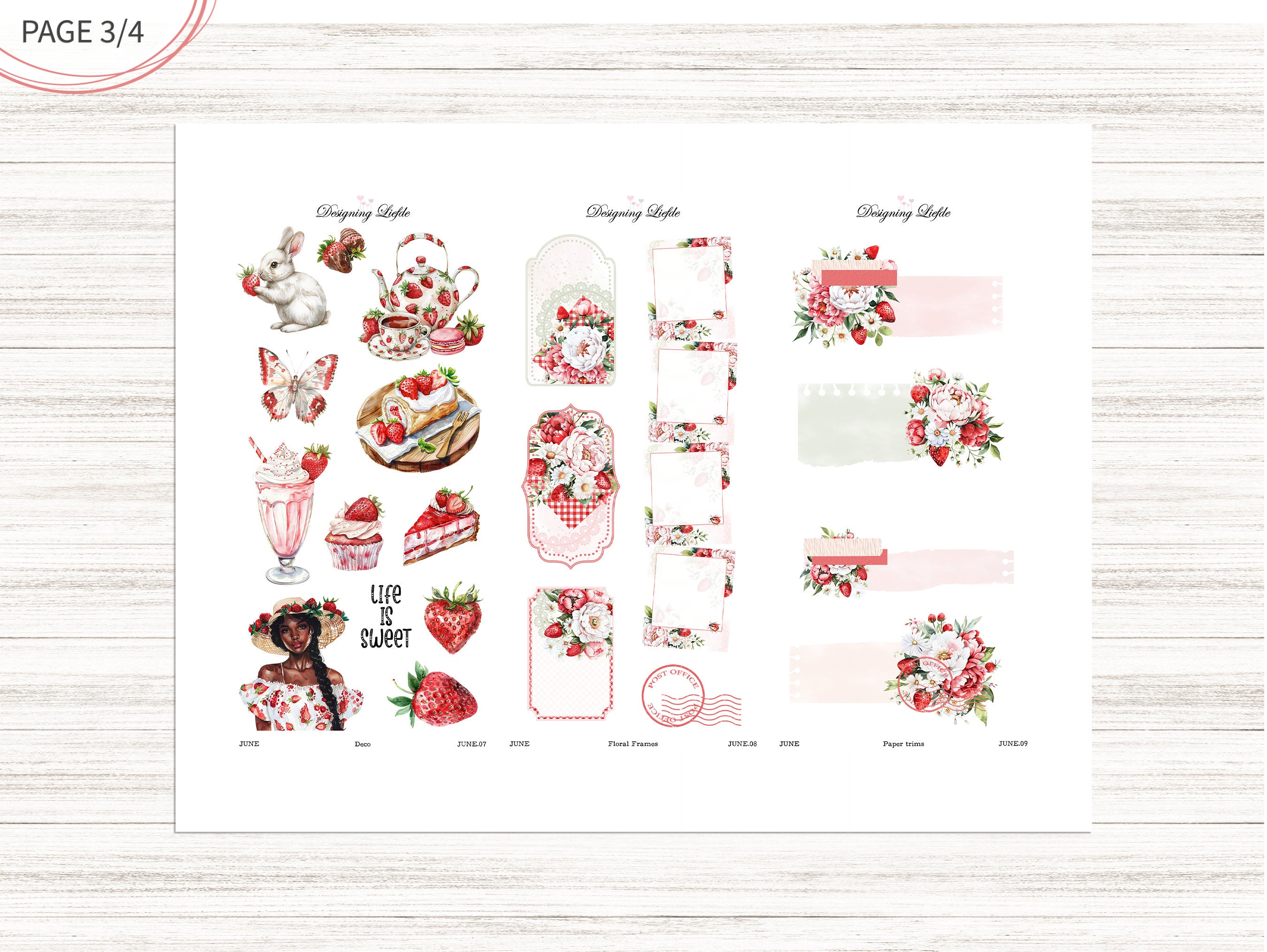 June Decorative Monthly Printable Planner Sticker Kit Any Planner - Etsy