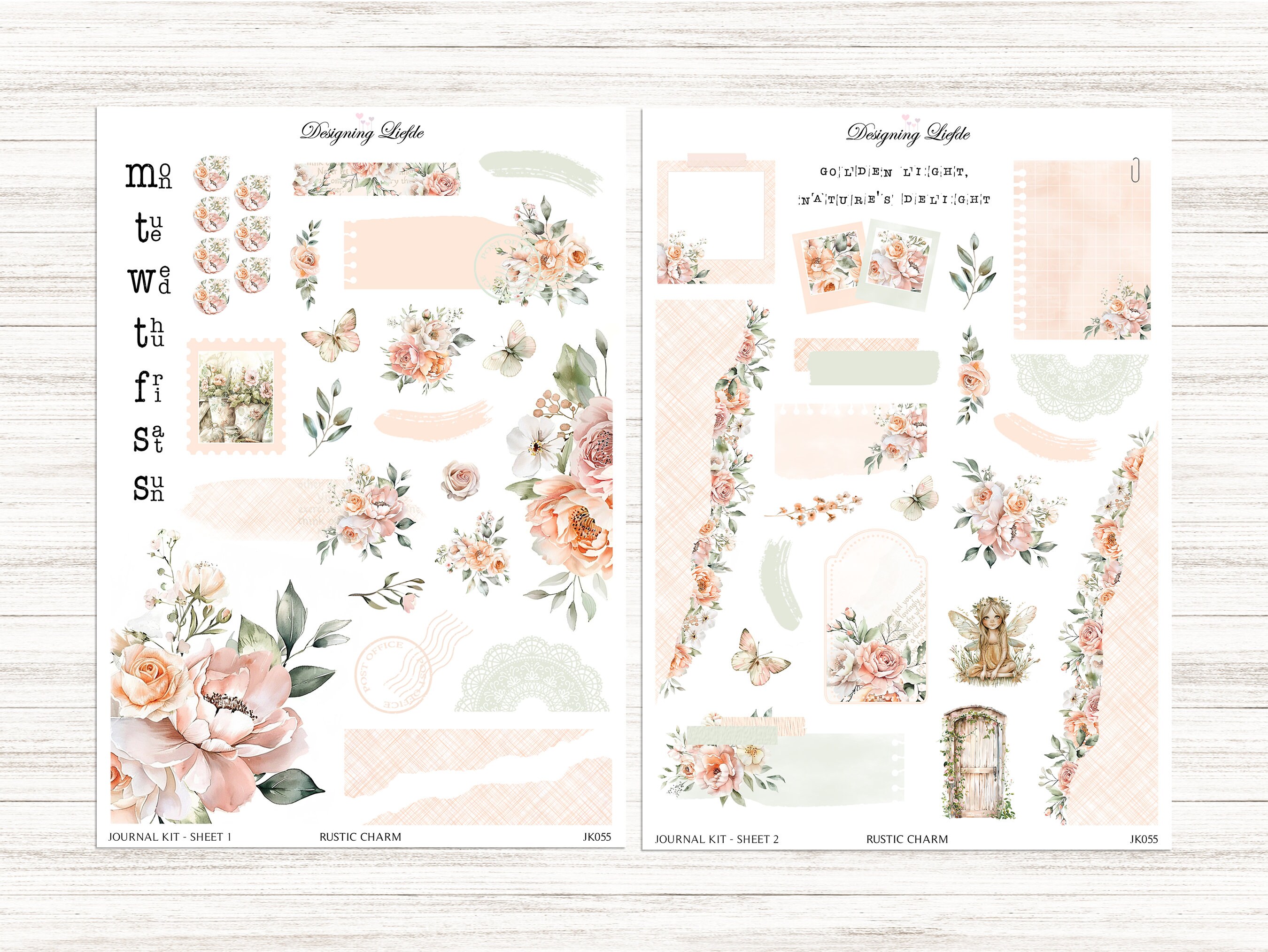 Printable Journal Sticker Kit Rustic Charm Any Planner - Etsy