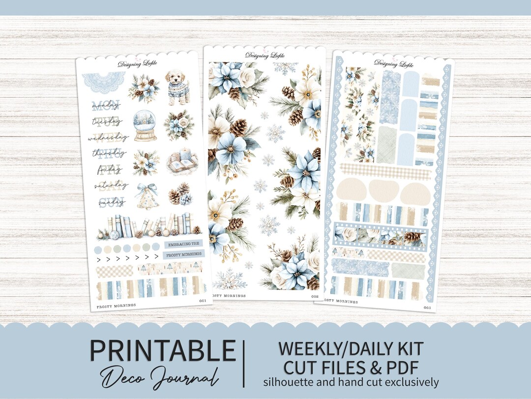 Printable Weekly / Daily Decorative Journaling Planner Sticker Kit ...