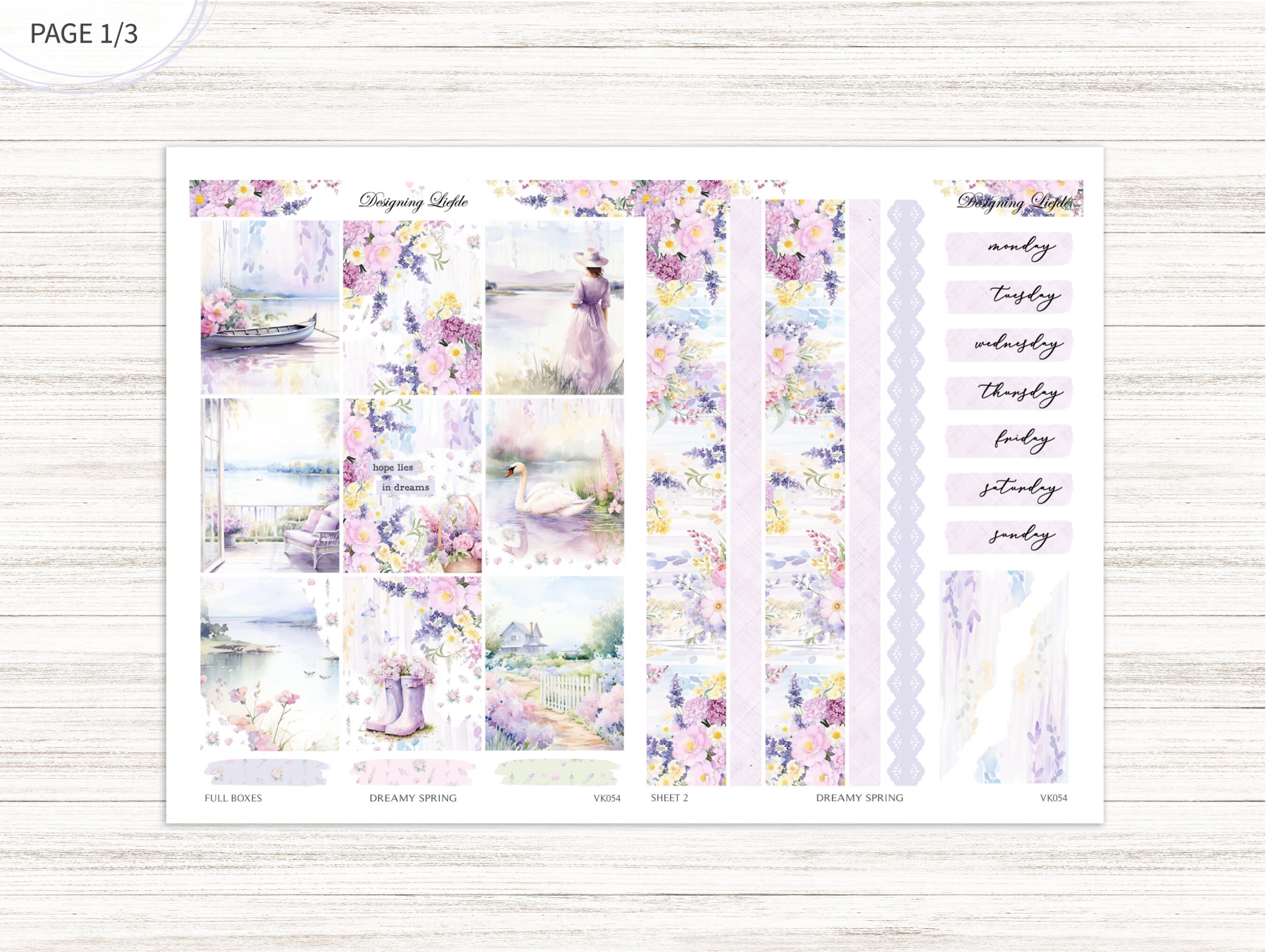 Dreamy Spring Printable Weekly Planner Sticker Kit for 7X9 / A5W ...