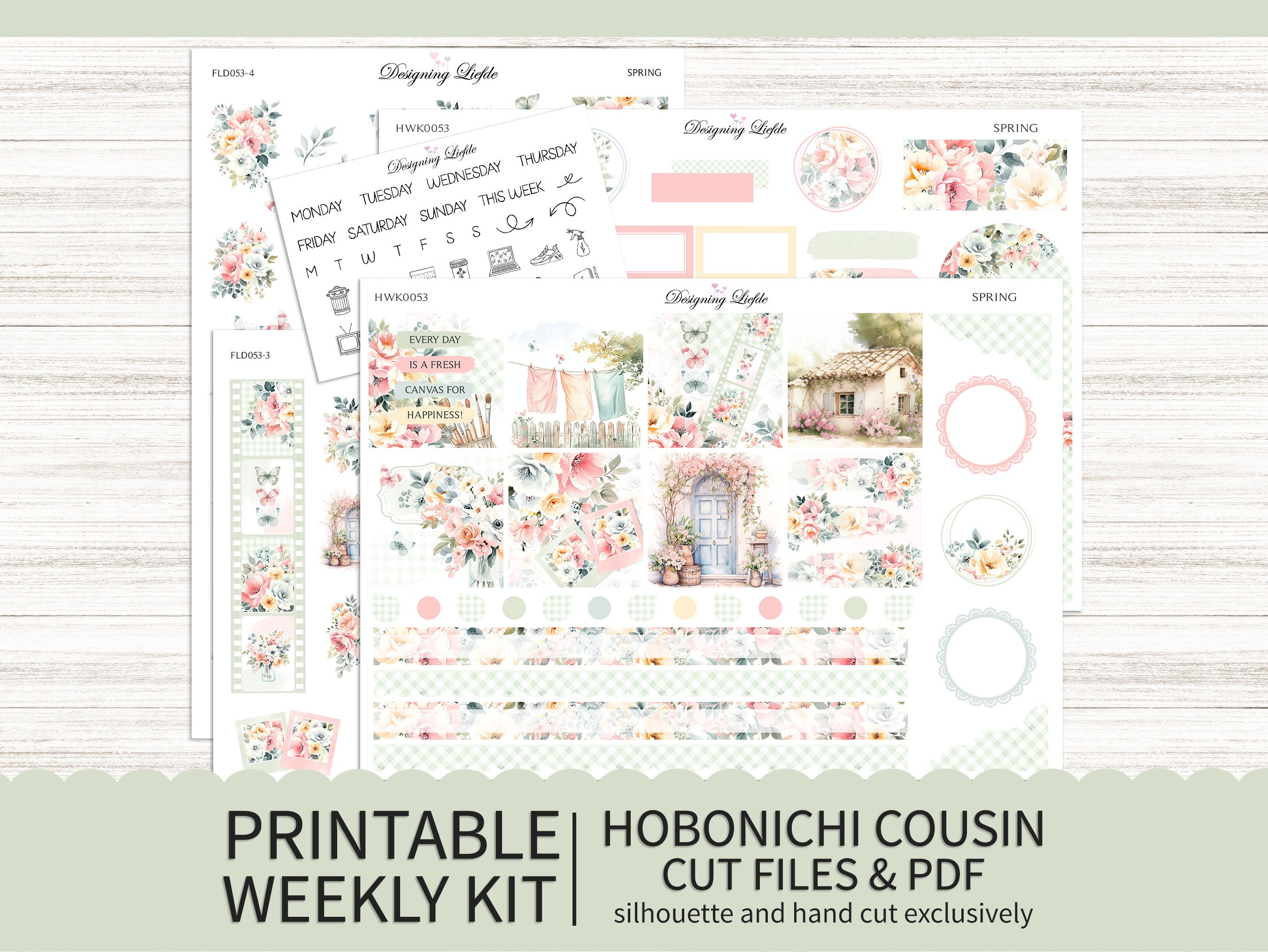 Hobonichi Cousin Printable Planner Sticker Kit Spring Weekly Hobonichi ...
