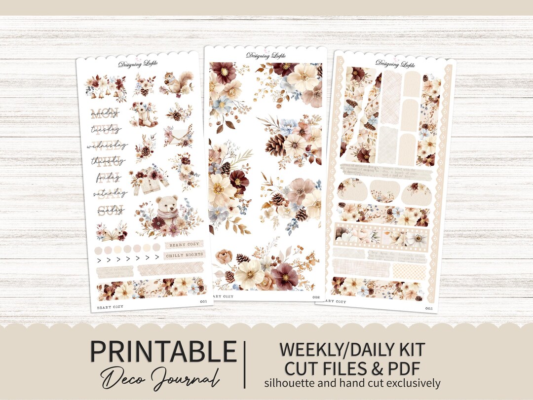 Printable Weekly / Daily Decorative Journaling Planner Sticker Kit ...