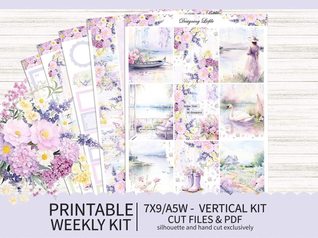 Dreamy Spring ∥ Printable Weekly Planner Sticker Kit for 7X9 / A5W ...