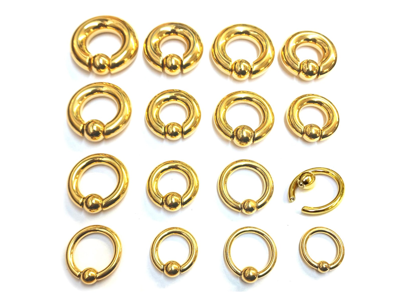 Gold Titanium Prince Albert Ring: Implant Grade Ball Closure (8g-00ga ...