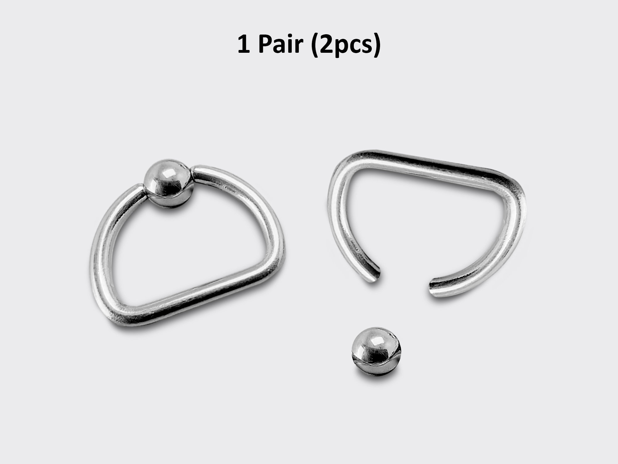 Titanium Nipple D-ring Piercing: Captive Bead Jewelry - 2pcs - Etsy