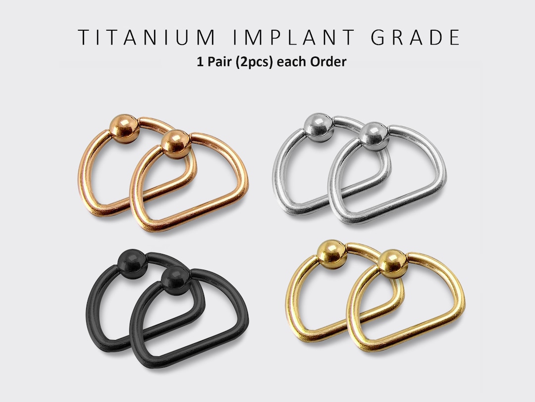 Titanium Nipple D-ring Piercing: Captive Bead Jewelry - 2pcs - Etsy