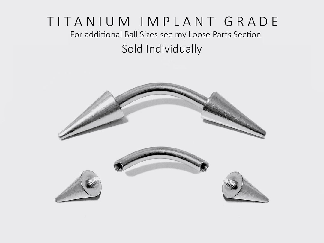 Internal Threading Spike/cone Eyebrow Piercing - Titanium Curved ...
